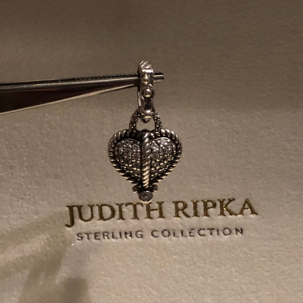 Judith Ripka Heart Diamonique Enhancer~Pendant Ss - Gem